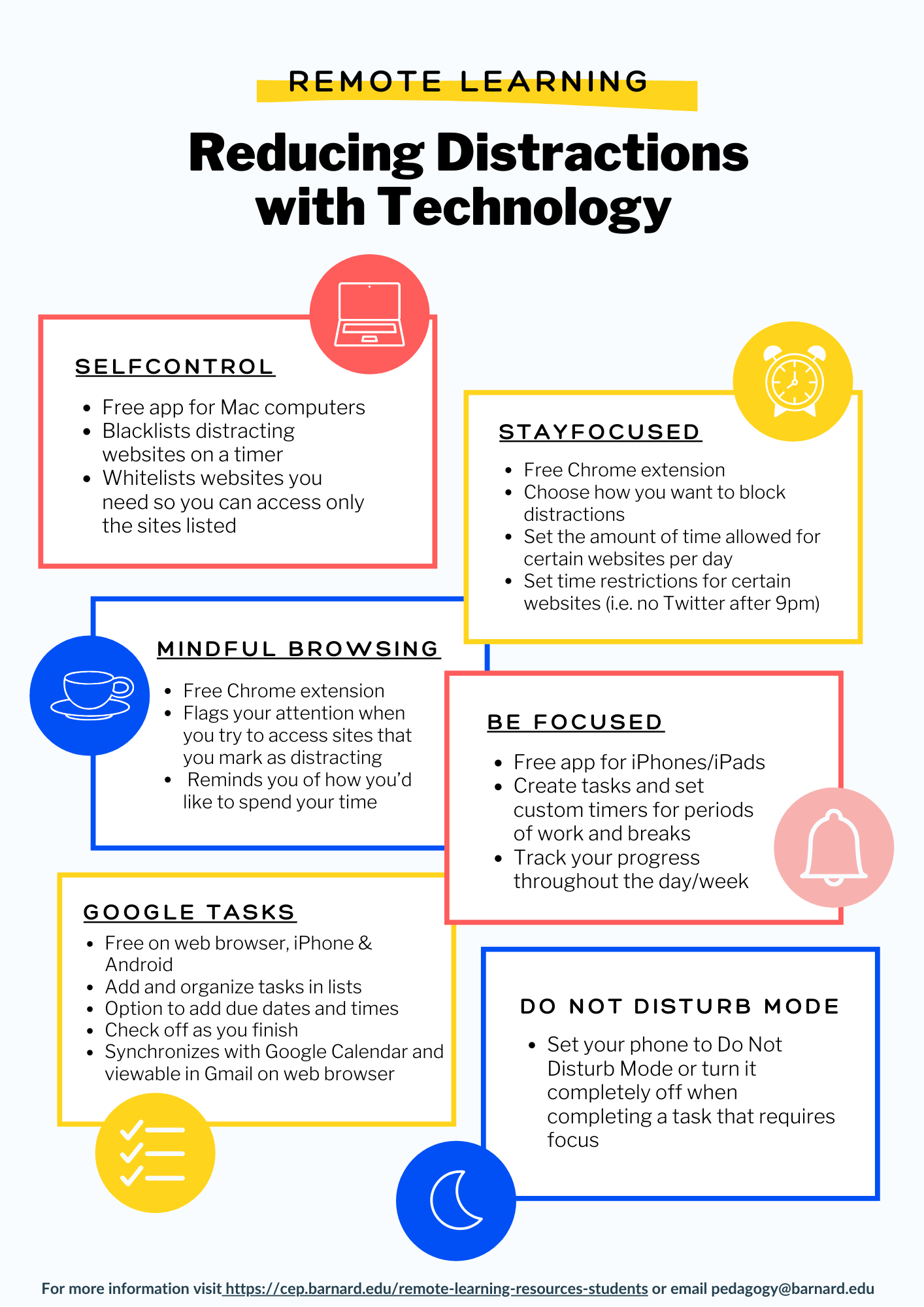 5 Tips For Reducing Distractions With Technology | Barnard Library